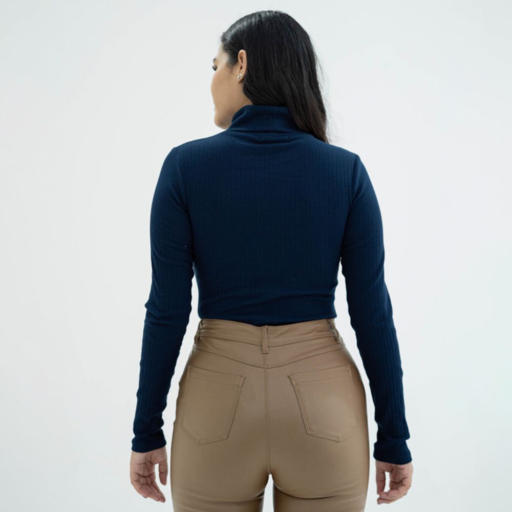 Sueter Largo Regular Unicolor Azul Oscuro De La Colección Madres ...